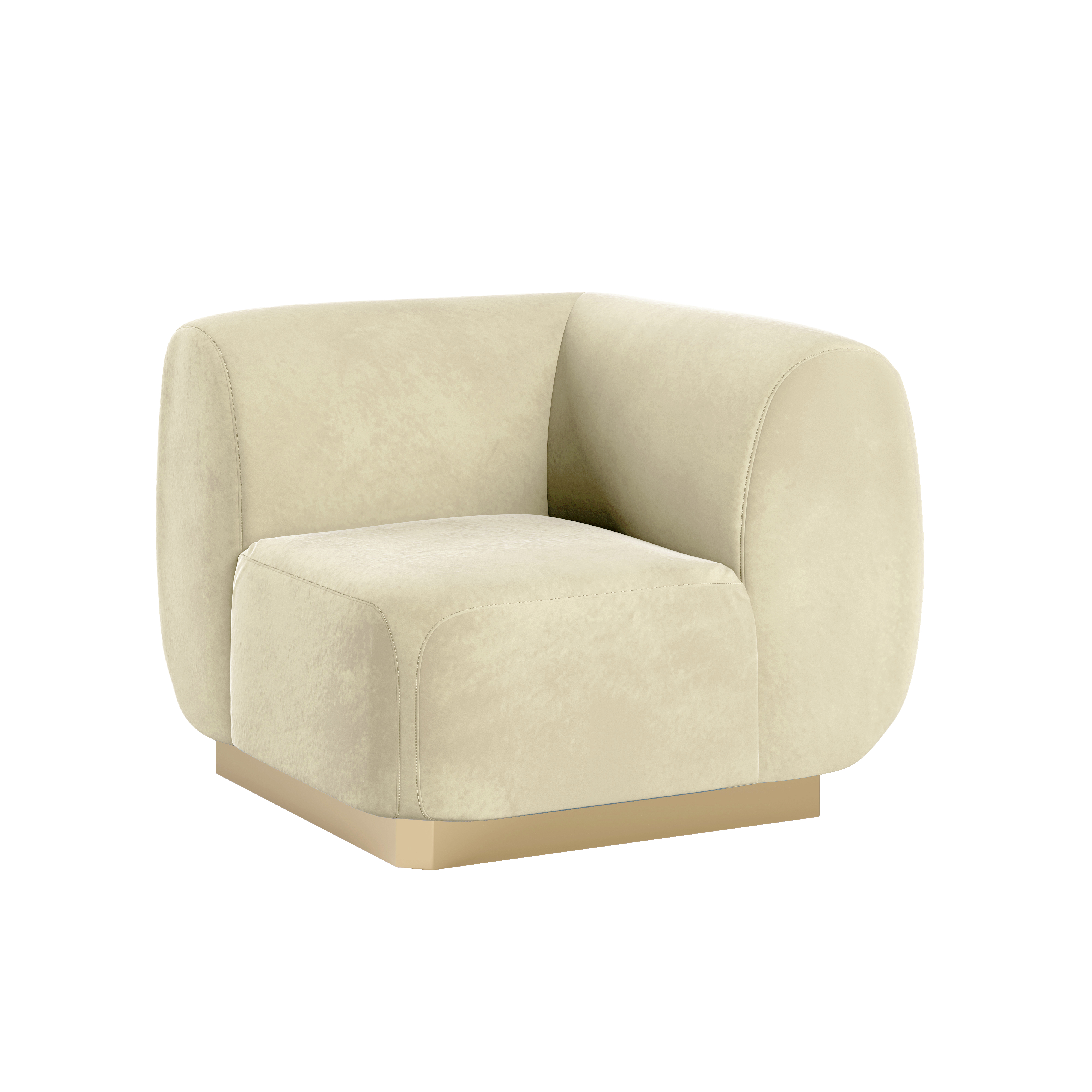 Best Colette Corner Chair IVORY Velvet Skin Rental New York, NY