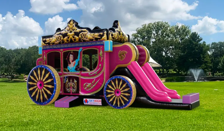 Best Princess Carriage Bounce House Moonwalk Rental San Antonio, TX